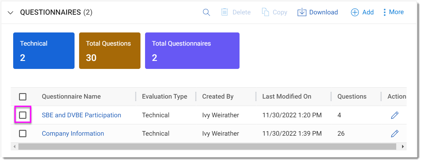 Export a Questionnaire for Editing – Supply Chain Knowledge Base